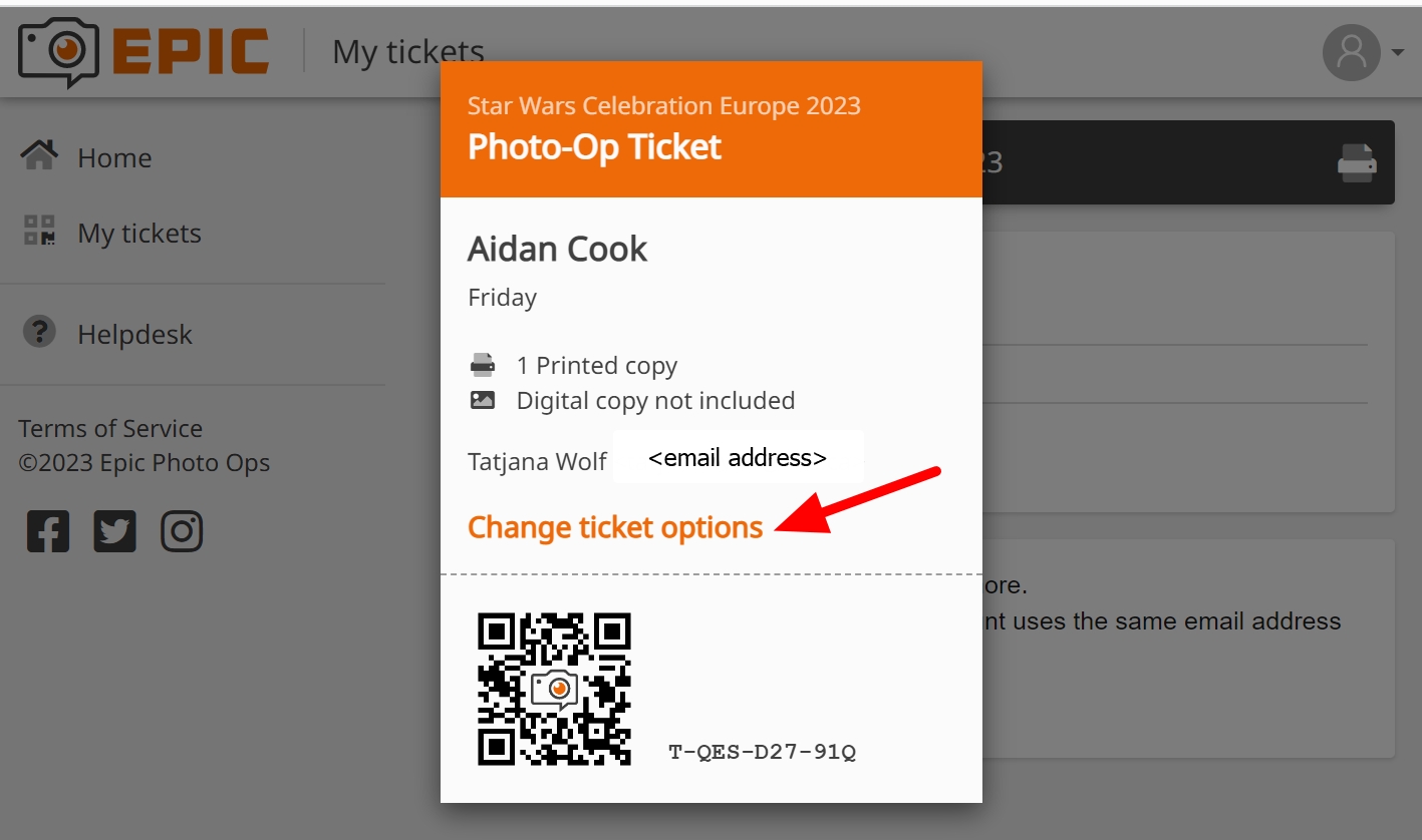 How do I change the day, group, or time of my ticket?